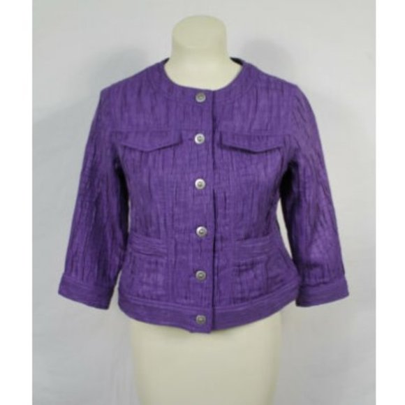 Ruby Rd. | Jackets & Coats | Ruby Rd Bright Purple Crinkle Jacket 4p ...